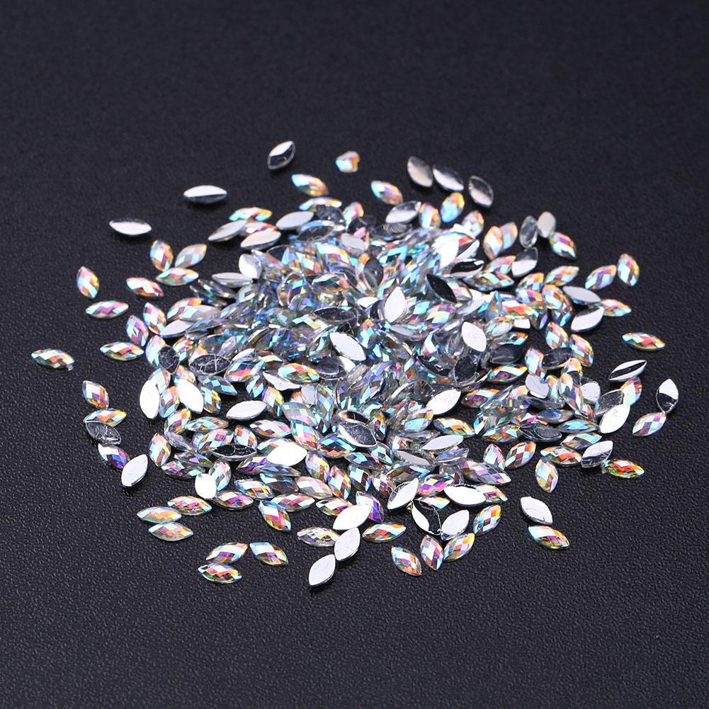 Buy Gorgeous Sharp Tip Nail Art Rhinestone AB Colorful DIY Manicure ...