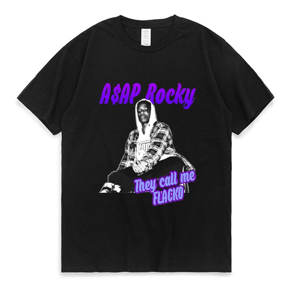 Buy 2023 Asap Rocky Portrait Graphic Print T-Shirts Street Hip Hop ...