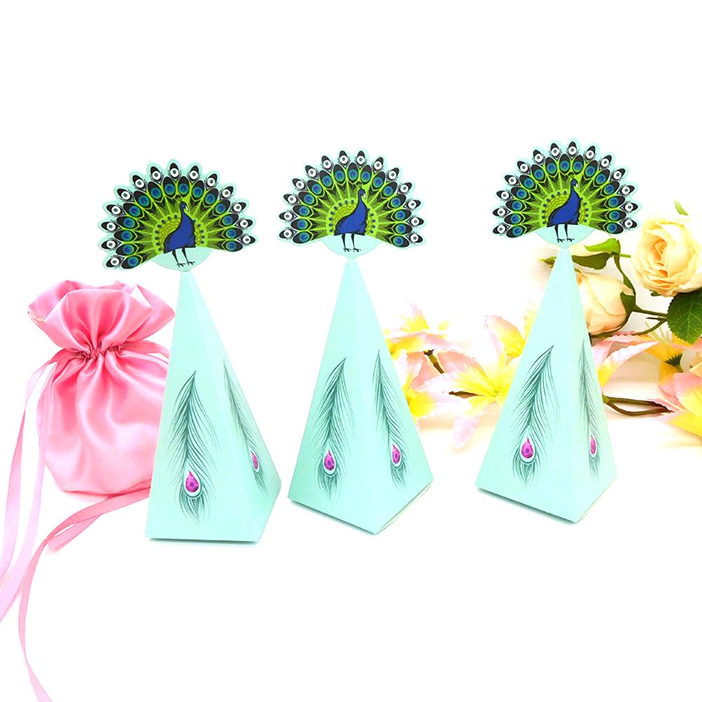 Buy 20pcs Peacock Chocolate Paper Candy Box Wedding Favors Birthday ...