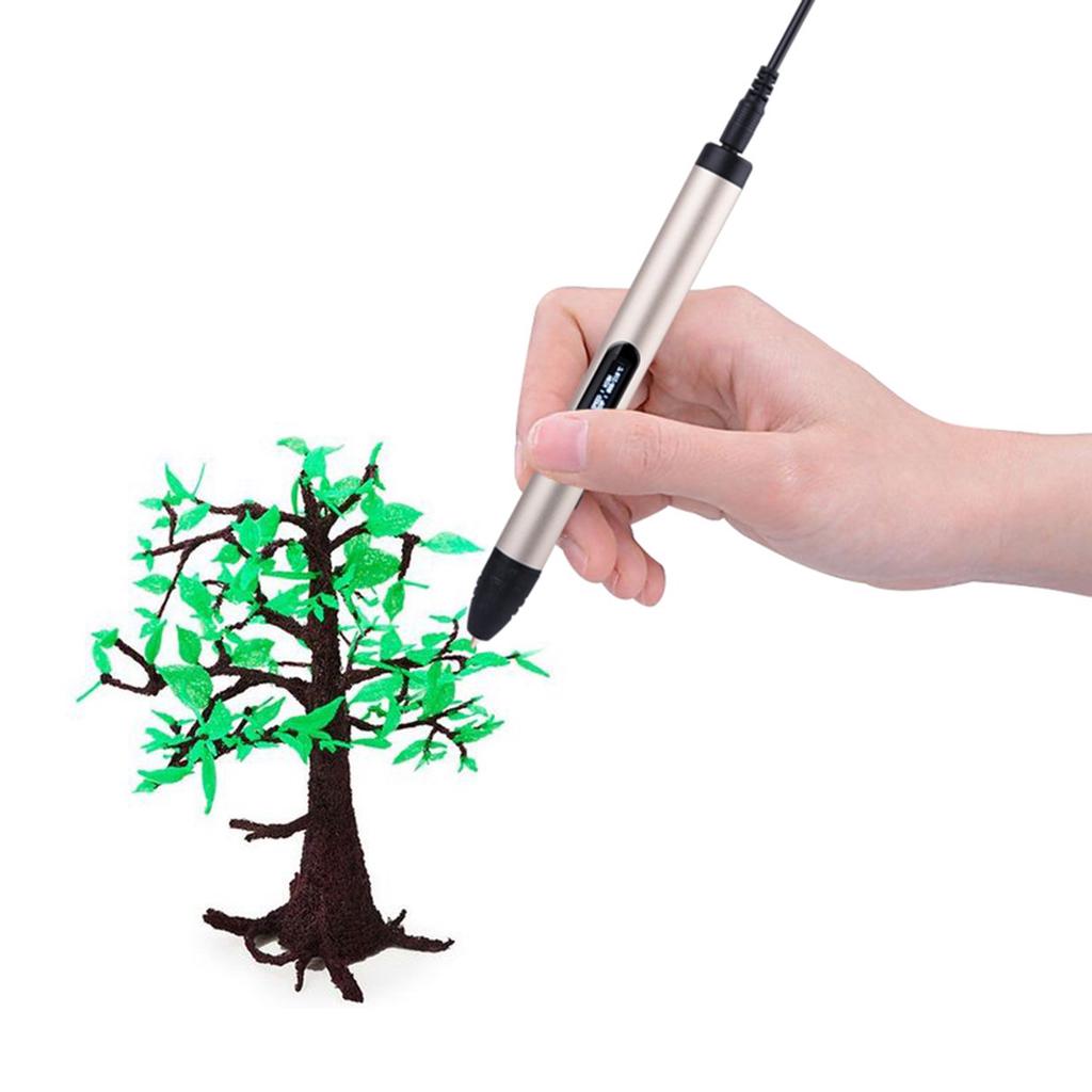 Buy Aladdinbox Aluminum 3D Printing Pen OLED PLA Filament 3D Pen ...
