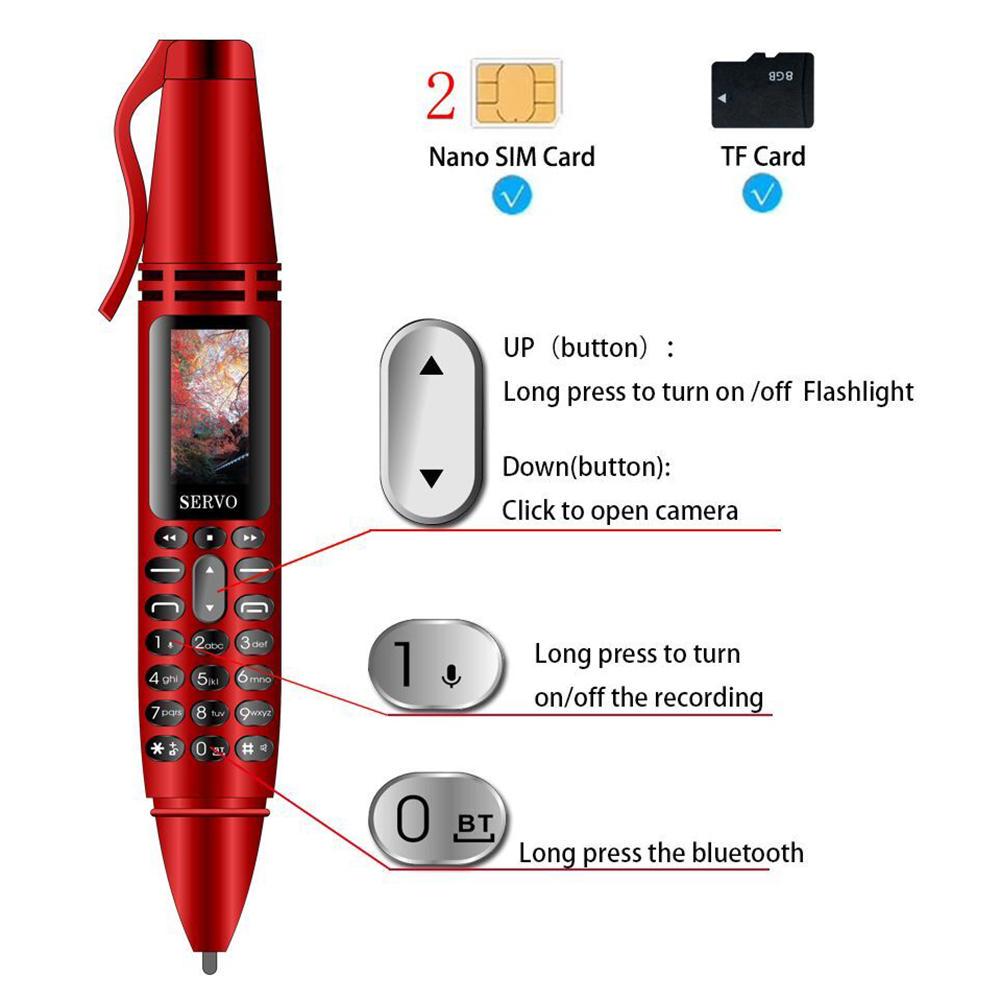 Buy SERVO K07 Pen Mini Cellphone GSM Dual SIM Camera Bluetooth Dialer ...