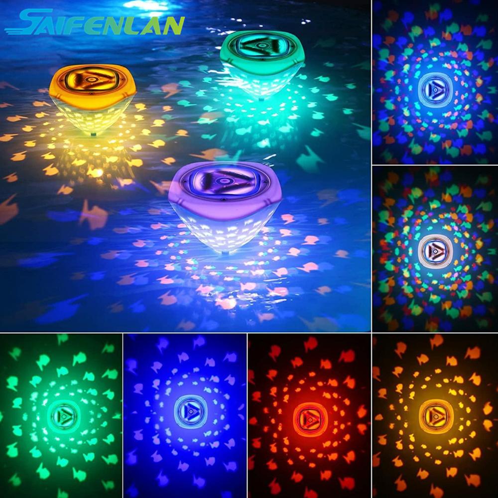 Swimming Floating Pool Lights Fish Projector Bath Light Underwater For ...