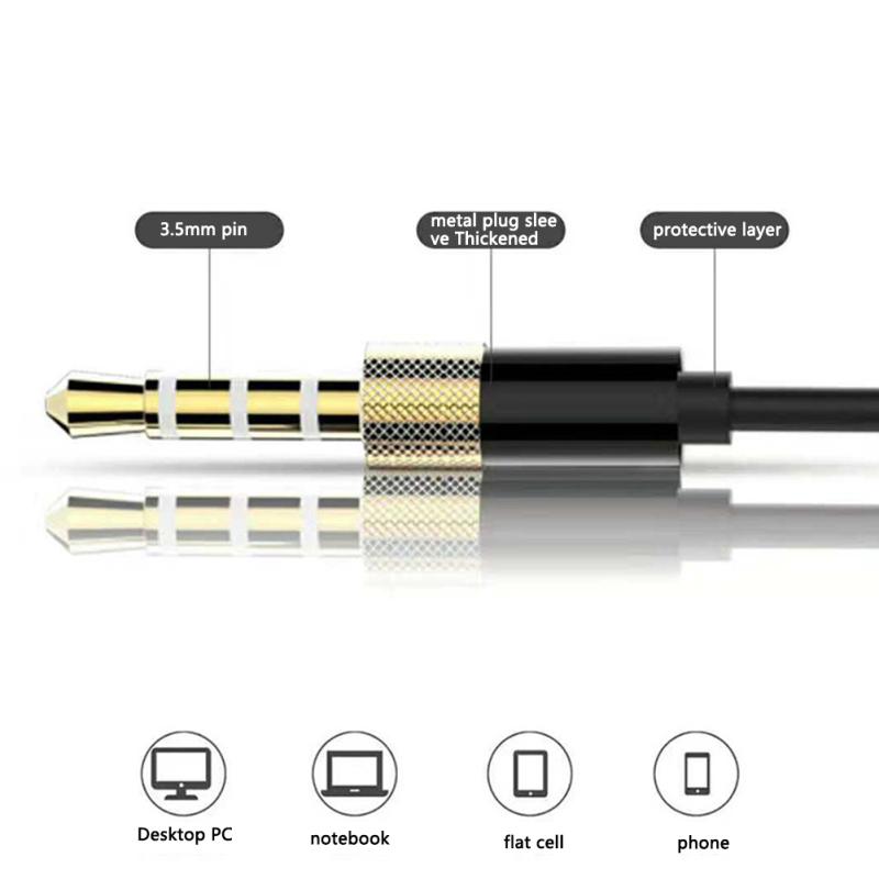 Buy Portable Wired Headphones In-ear Noise Reduction Wire-controlled ...