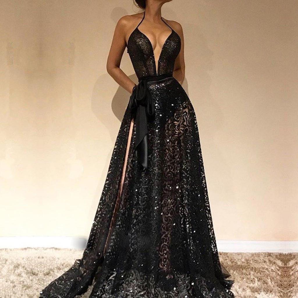 Buy Sexy Womens Sleeveless Deep V-Neck Beach Bodycon Cocktail Prom Gown ...