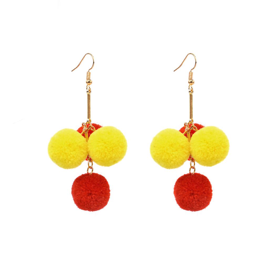 Buy Fashion Hairy Ball Multi-color Drop Earrings at affordable prices ...