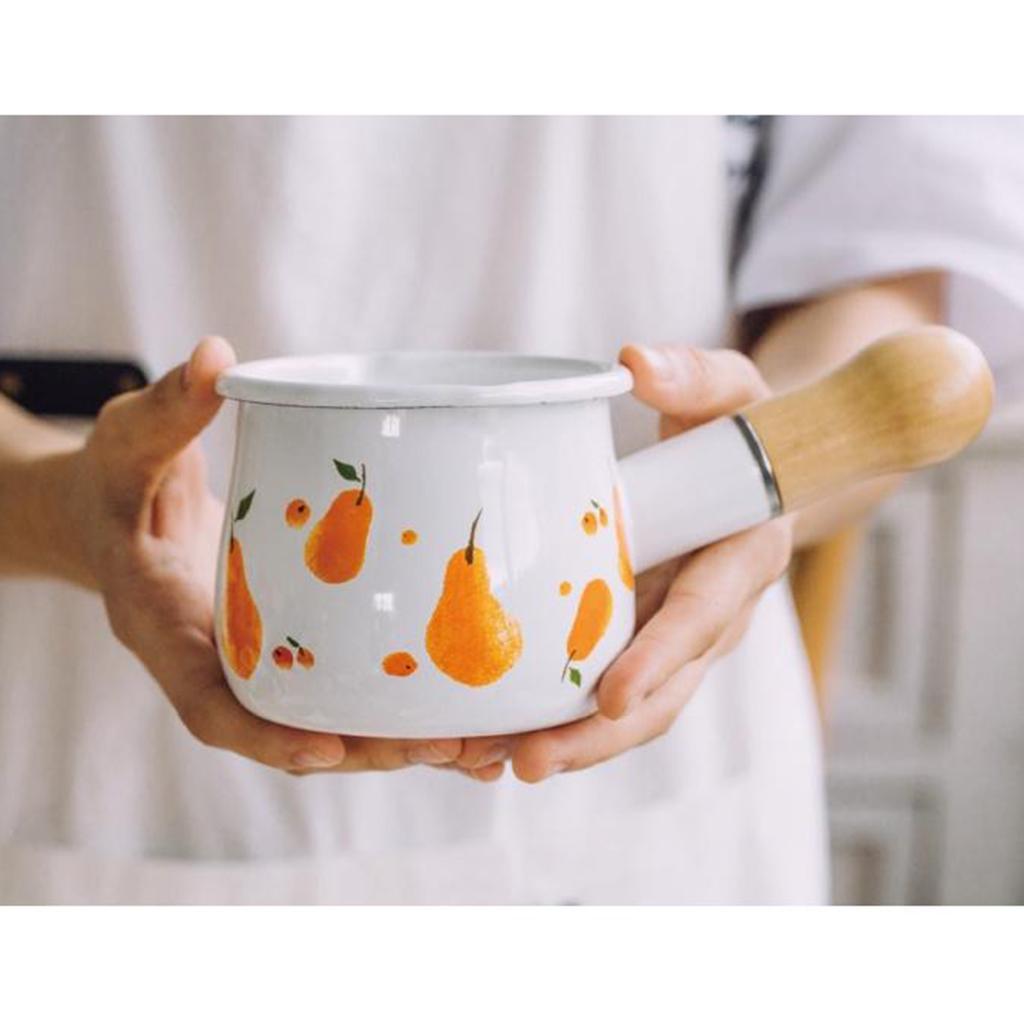 Buy Mini Milk Pan 10cm Household Small Pot Enamel Sauce 550ml at ...