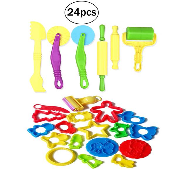 24Pcs Smart Art Playing Tools Clay and Dough Various Playing Kits Clay ...