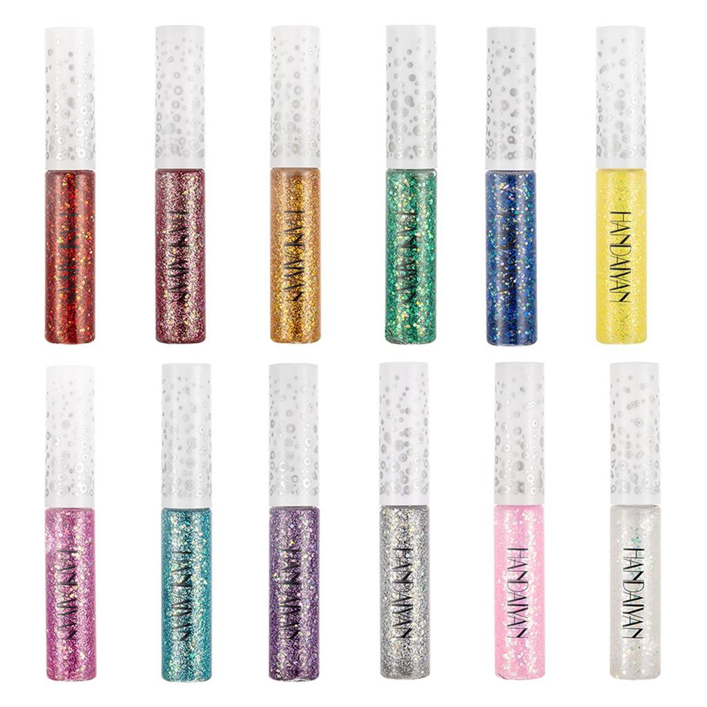Buy 12 Colors Glitter Liquid Eyeliner Makeup Eyeshadow Eye Liner Set at ...