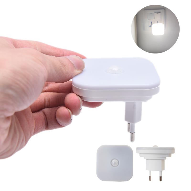 Buy Night Light With Eu Plug Smart Motion Sensor Led Wall Plug Lamp ...