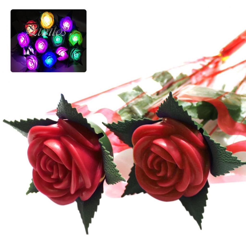 Buy Household Article Romantic LED Luminous Flashing Simulation Rose ...