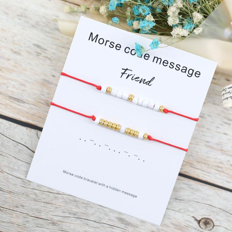 Buy Friends Morse Code Charm Bracelets Best Friends Friendship Bracelet ...