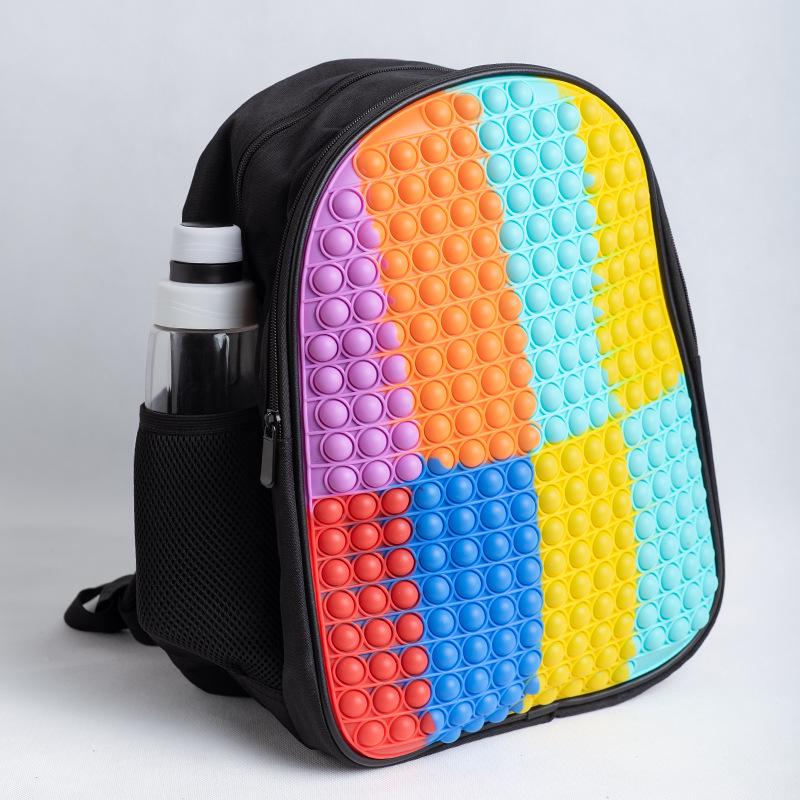 Buy Fidget Backpack Large Capacity Bag Rainbow Silicone Backpacks Pop ...