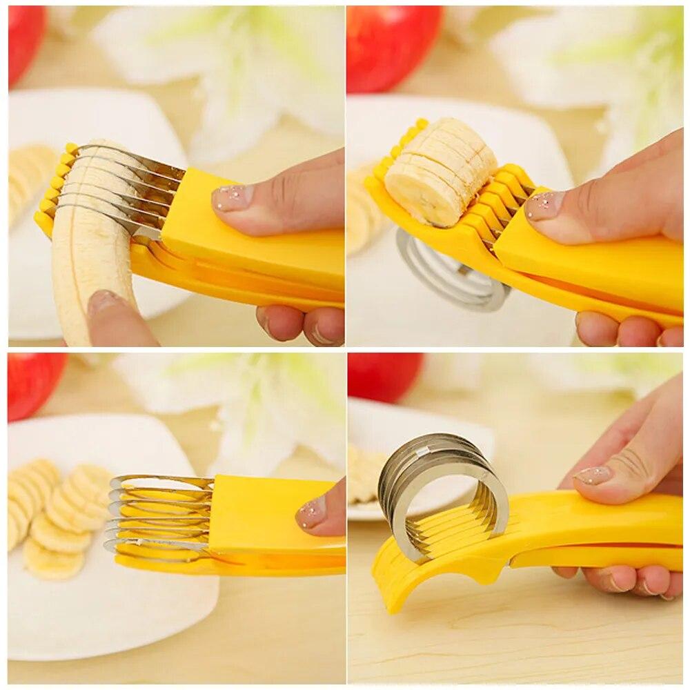 Satın alın Banana Slicer Fruit Vegetable Sausage Slicer Stainless Steel ...