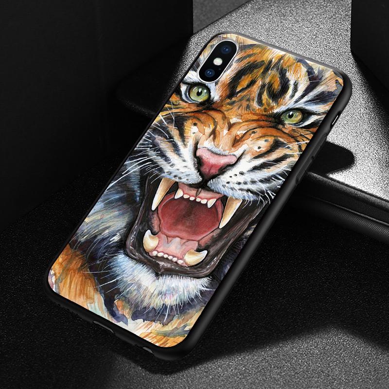 Buy Sparking Anger Tiger Mouth Pattern Back Phone Case Cover at ...