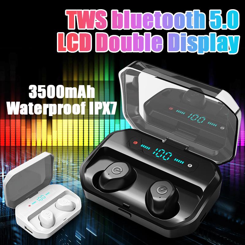 Buy TWS Bluetooth 5.0 Wireless Earbuds 5D Stereo Headphones IPX7 ...