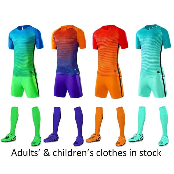 Buy 2 Pcs/Set Adults and Kids Football Training Suits Short Sleeve ...