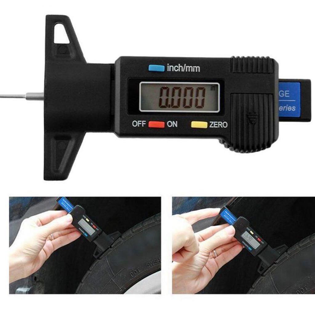 Car Tire Digital Tread Depth Tester Brake Shoe Pad Wear Gauge Checker ...