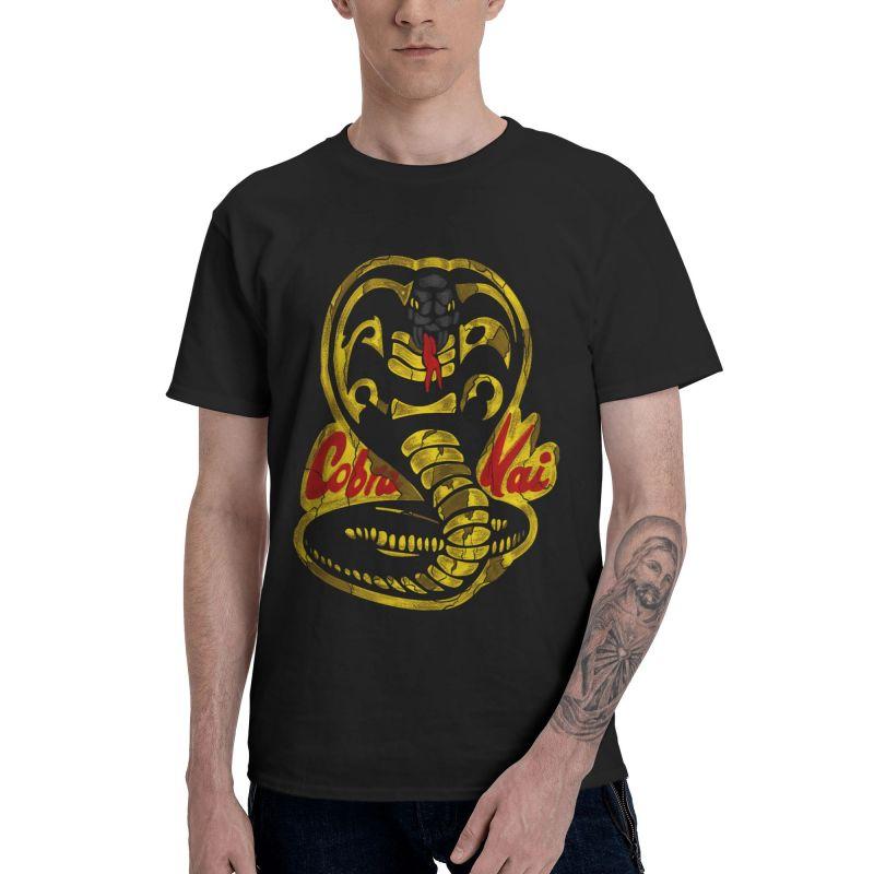 Satın alın Vintage Cobra Kai T-Shirts Men Graphic T Shirts Short Sleeve Karate Tshirts Cotton ...