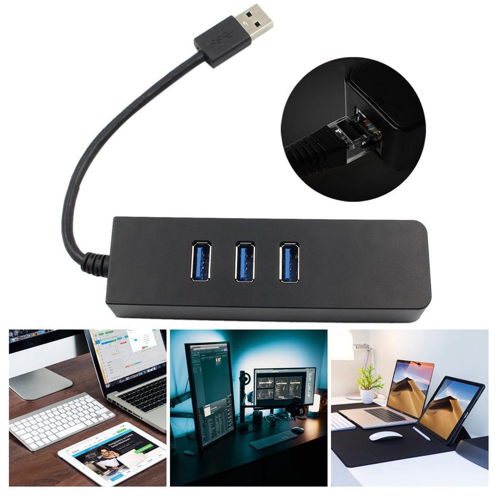 Buy USB 3.0 Hub Gigabit Ethernet Lan RJ45 Network Adapter Hub with 3 ...