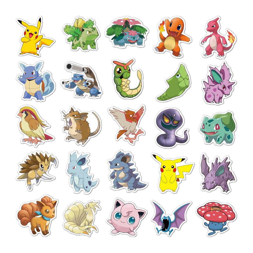 Buy 100pcs Pokemon Pikachu Stickers Janpan Anime Cartoon Kawaii ...