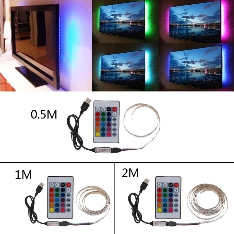 Buy 1 Set USB Powered DC 5V LED Color Rainbow Strip Light 30leds/m 5050 ...