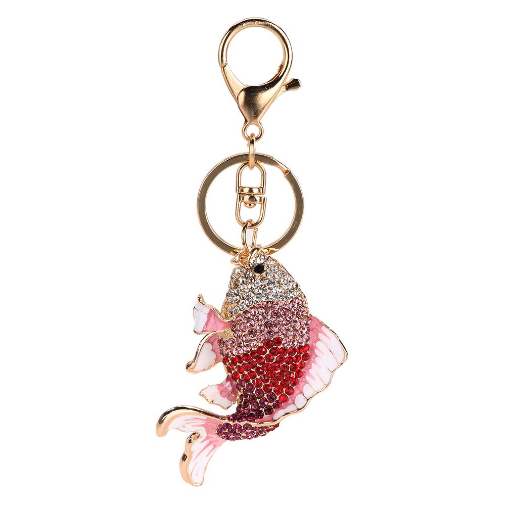 Buy Exquisite Crystal Fish Keychains Holder Goldfish Purse Bag Pendant ...