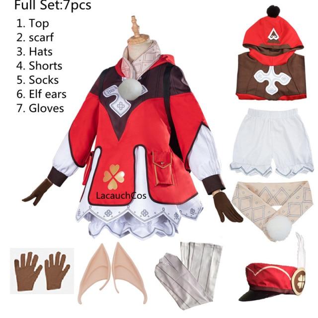 Buy Genshin Klee Cosplay Costume Kit, One-piece Bag with Gloves and ...