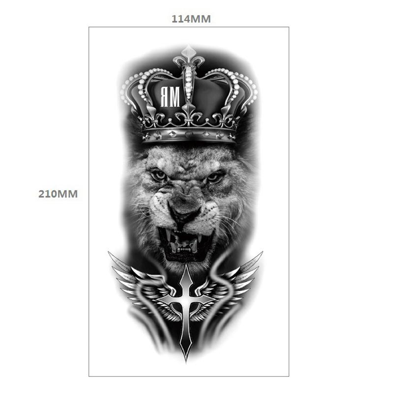 Buy 1pc Lion Men Waterproof Temporary Tattoos Fake Stickers Arm Hand ...