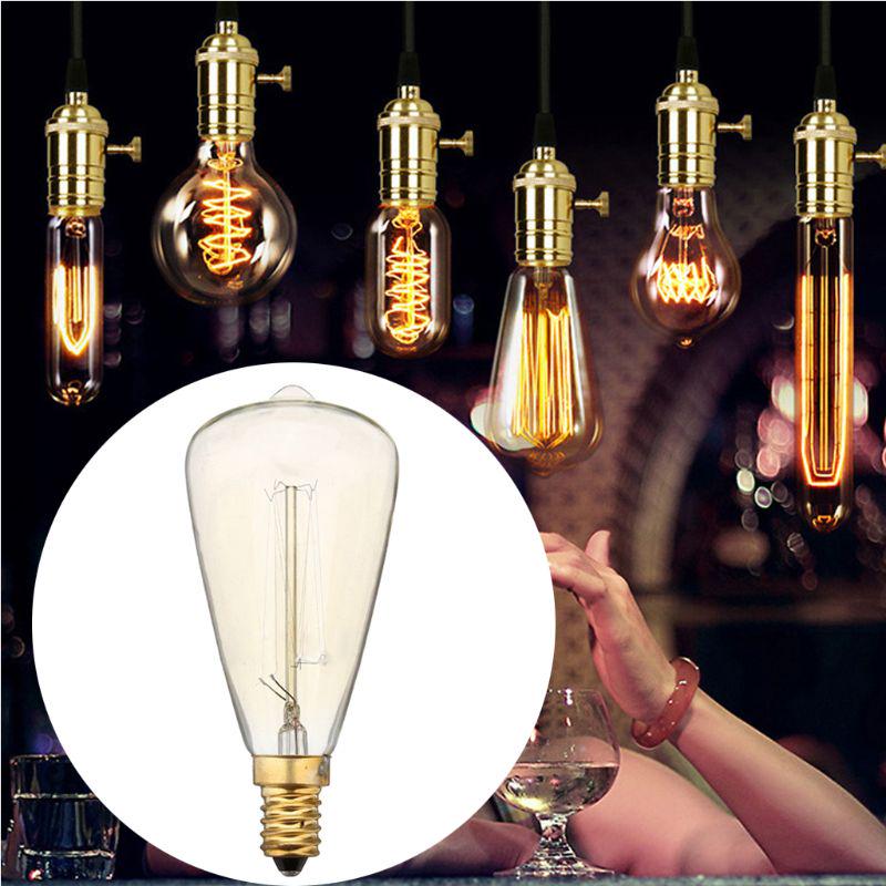 110V 60W Edison Bulb ST48 Antique Tungsten Filament Incandescent E12 Base For Home Decoration ...