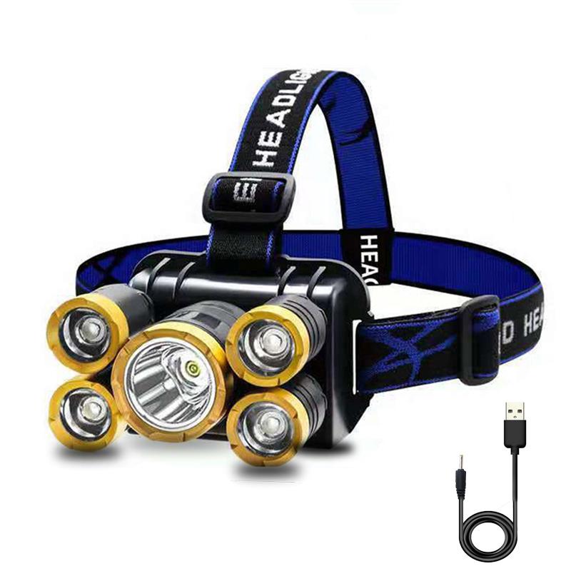 Satın alın 5 Led Headlamp USB Rechargeable Super Bright Waterproof ...