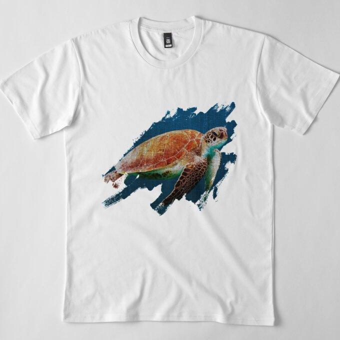 Buy Men Premium Cotton T-Shirt sea Turtle Shirt Print Tees Funny ...