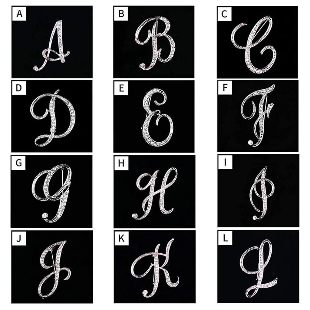 Satın alın Letter Brooch Pins Initial Rhinestone Brooch for Men Women ...