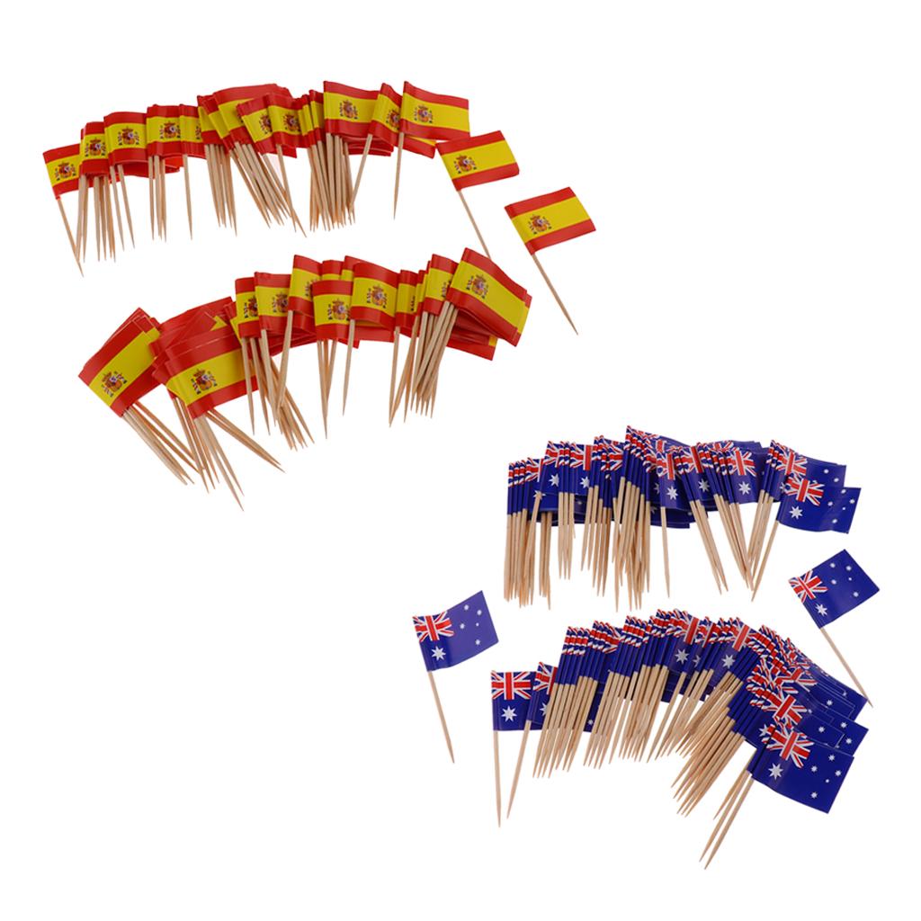 200 Pieces Decorative Flag Toothpicks Party Food Decorations Australia ...