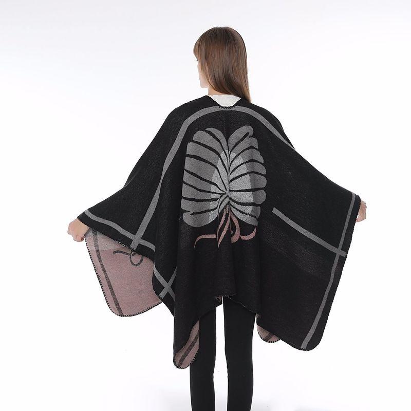 Buy Embroidery Split Shawl with Thick Warm Butterflies Embroidered ...