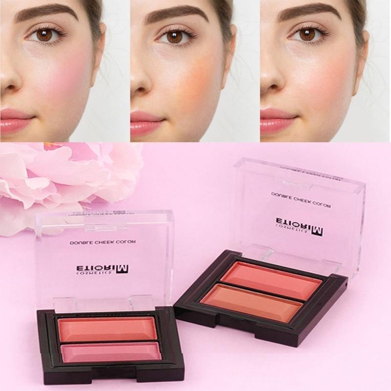 Buy Two-Tone Blush Pressed Powder Decorate Facial Contour Brighten Skin ...