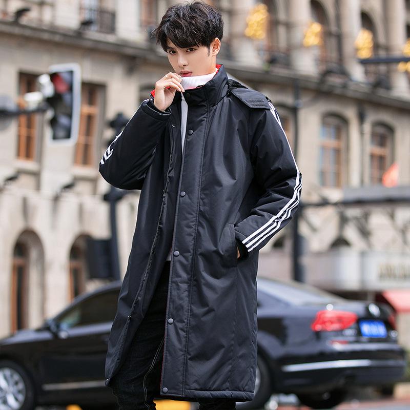 Hooded Men's Long Thick Jacket Cotton Coat Parka uygun fiyatlı satın ...