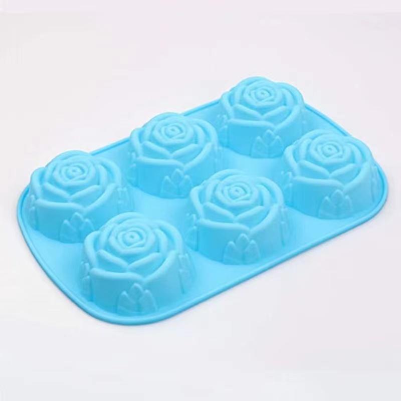 Buy 4PCS Silicone Rose Shaped Mold, Non-stick Silicone Giant Rose Mold ...