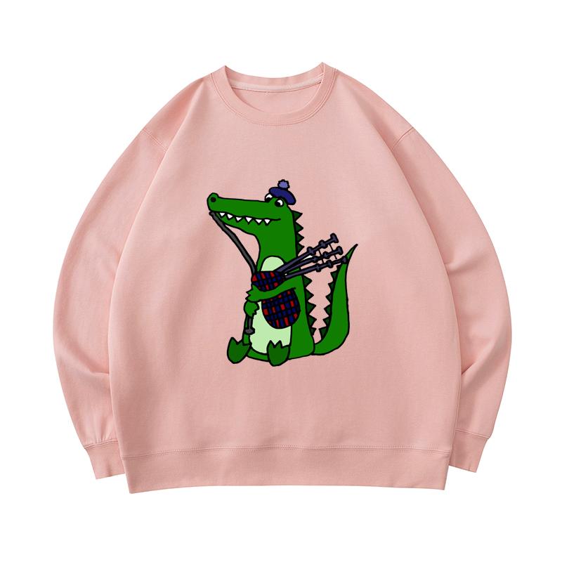 Men's 300 GSM 100% Cotton Sweatshirt Cool Funny Alligator Playing ...