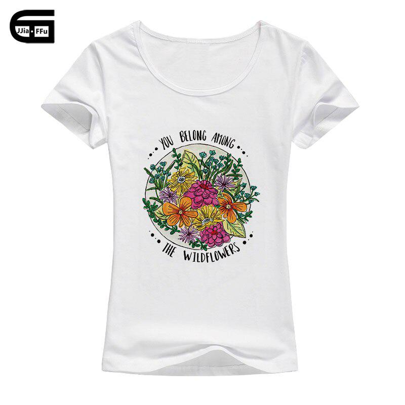 Buy Beautiful Flower T Shirt Women Brand T -Shirt Summer Cool Cotton ...