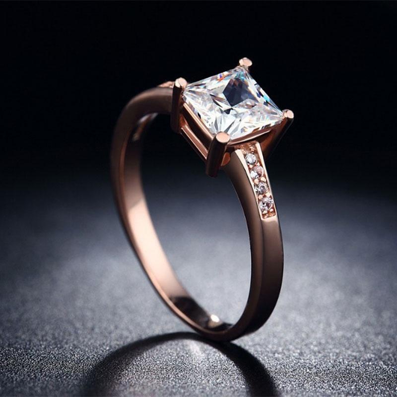 Koop Classic Engagement Ring 18K Real Rose Gold Filled Diamond Lovers ...