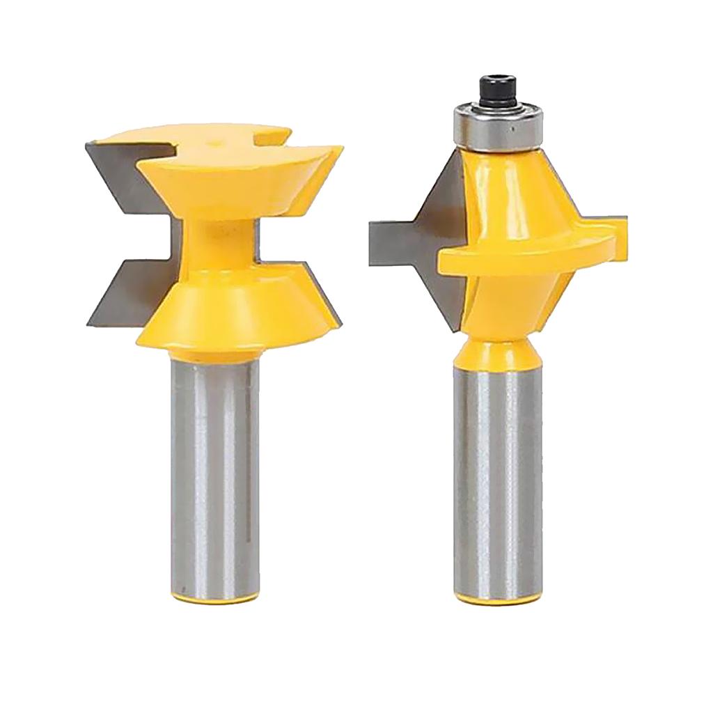 Buy Molding Router Bit Set Angle 120 Degree Wood Case Tool Pack Of 2 at ...