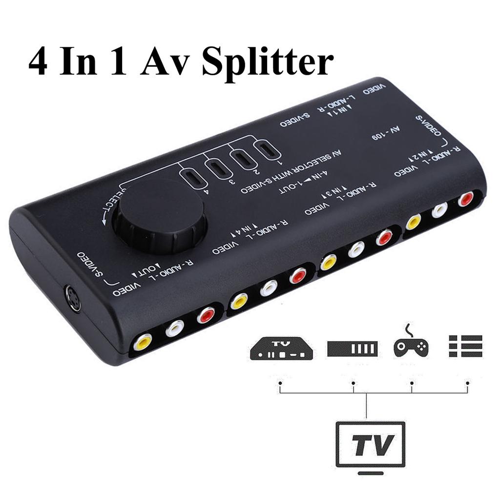 Buy 4 In 1 Out AV RCA Switch Box AV Audio Video Switcher 4 Way Splitter ...