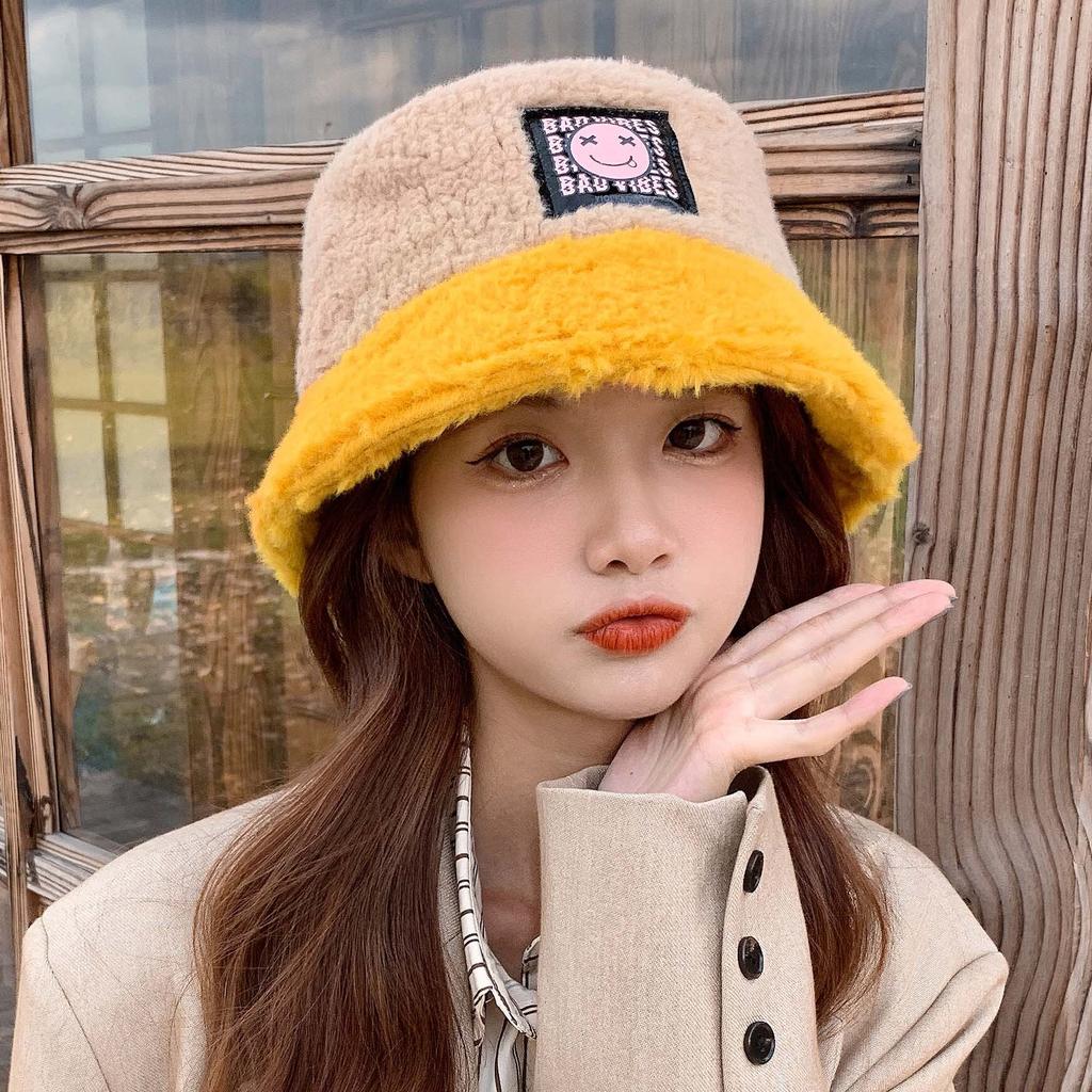 Goedkope 2023 New Women Camofleece Bucket Hats Fall Winter Sunscreen ...