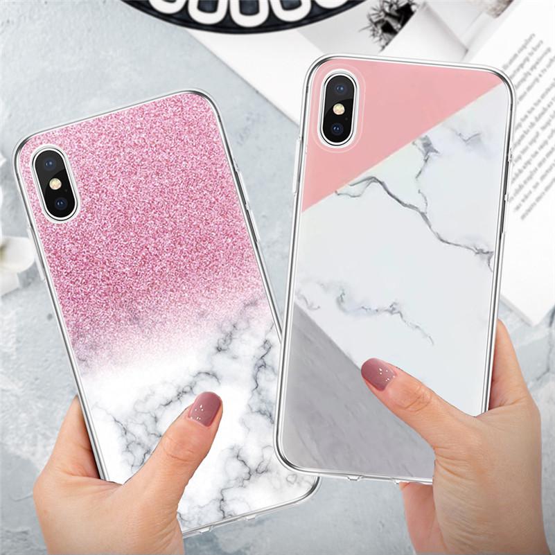 Buy Pink Marble Effect Print Ultra Thin Tpu Phone Case Cover for Huawei ...