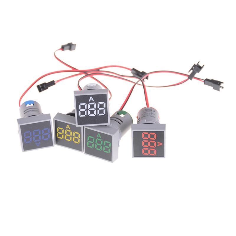 22Mm 0-100A Digital Ammeter Current Meter Indicator Led Lamp Square ...