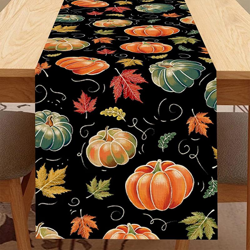 Cheap Halloween New Tablecloth Linen Washable Table Runner Dining Table ...