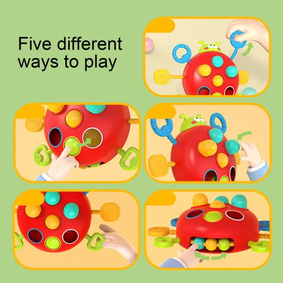 Baby Sensory Toy Creative Shape Vibrant Color Pull String Activity ...