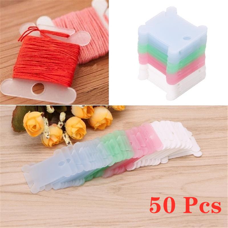 50Pcs Embroidery Floss Craft Thread Bobbin Cross Stitch Storage Holder ...