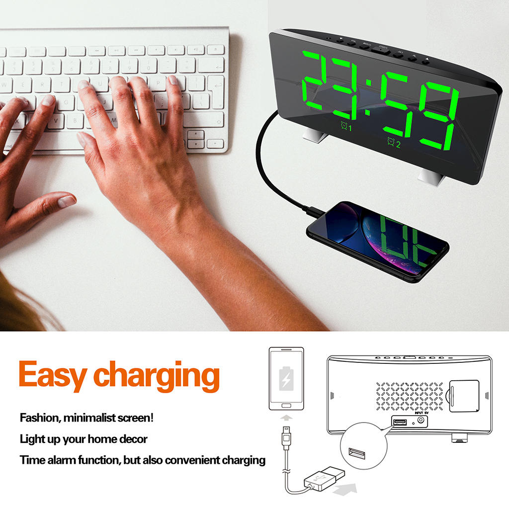 Kaufe Alarm Clock USB Portable Desk Clocks Snooze Table Hotel Bedroom ...