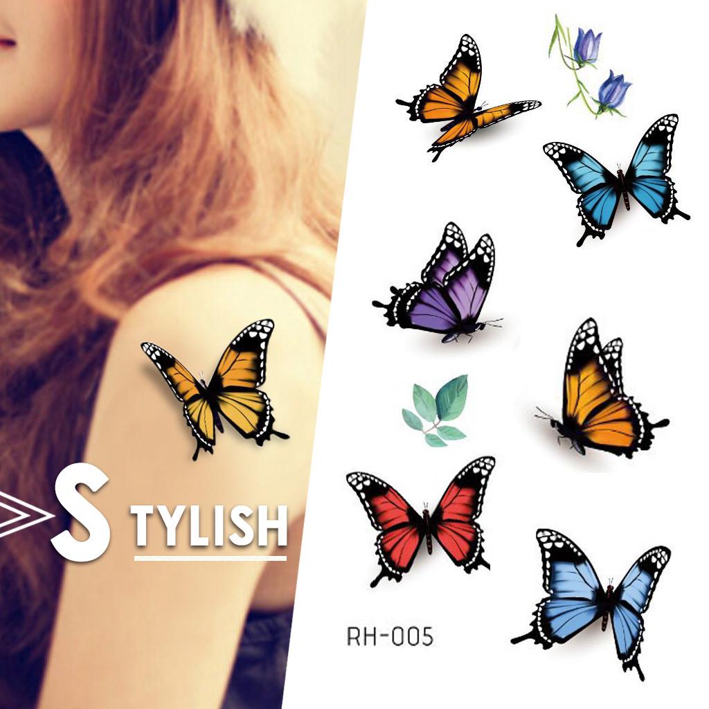 Buy Trendy 3D Tattoo Stickers butterfly Colorful Waterproof Temporary ...